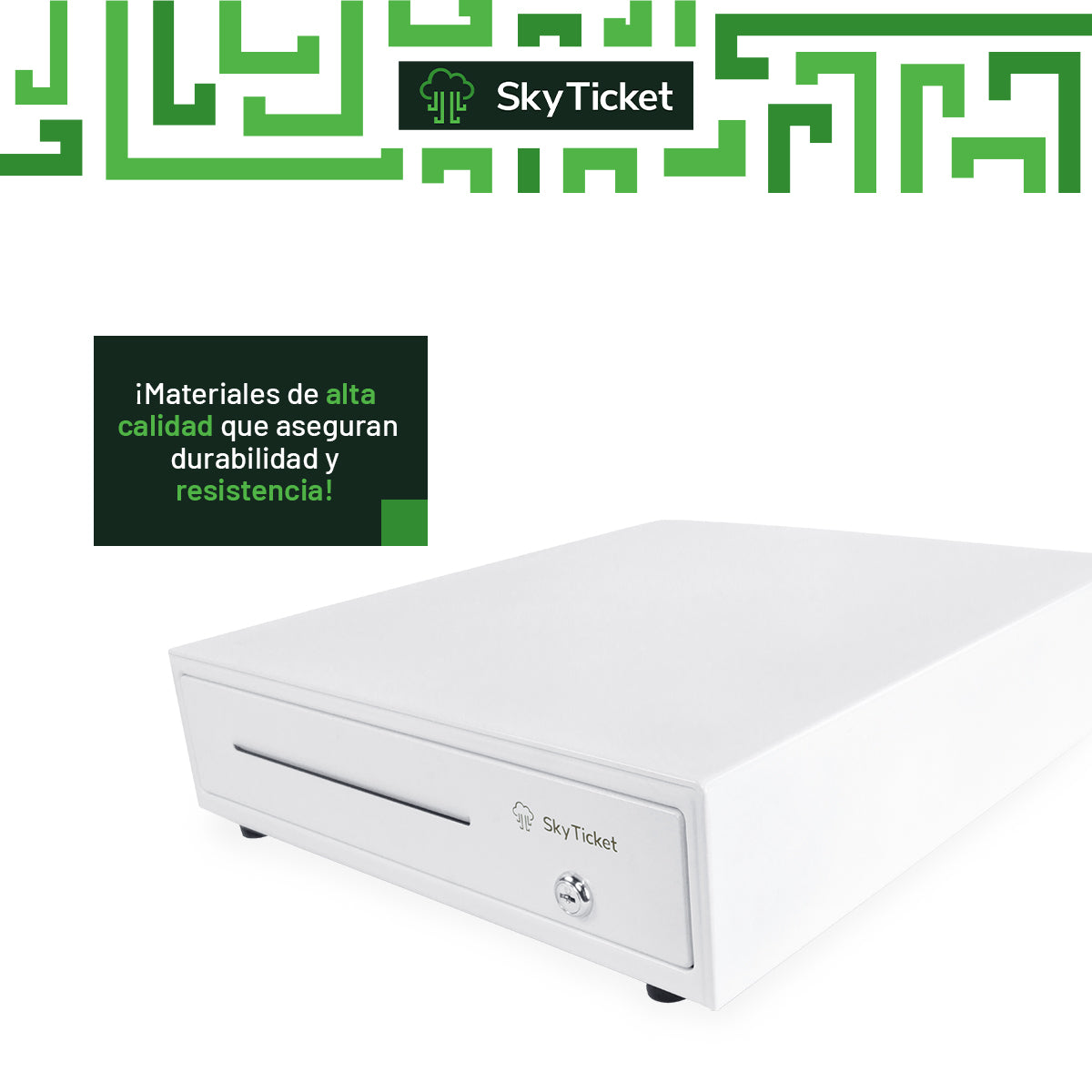 Cajón De Dinero Blanco Punto De Venta RJ11 Apertura Automática, Compar– Skyticket Shop
